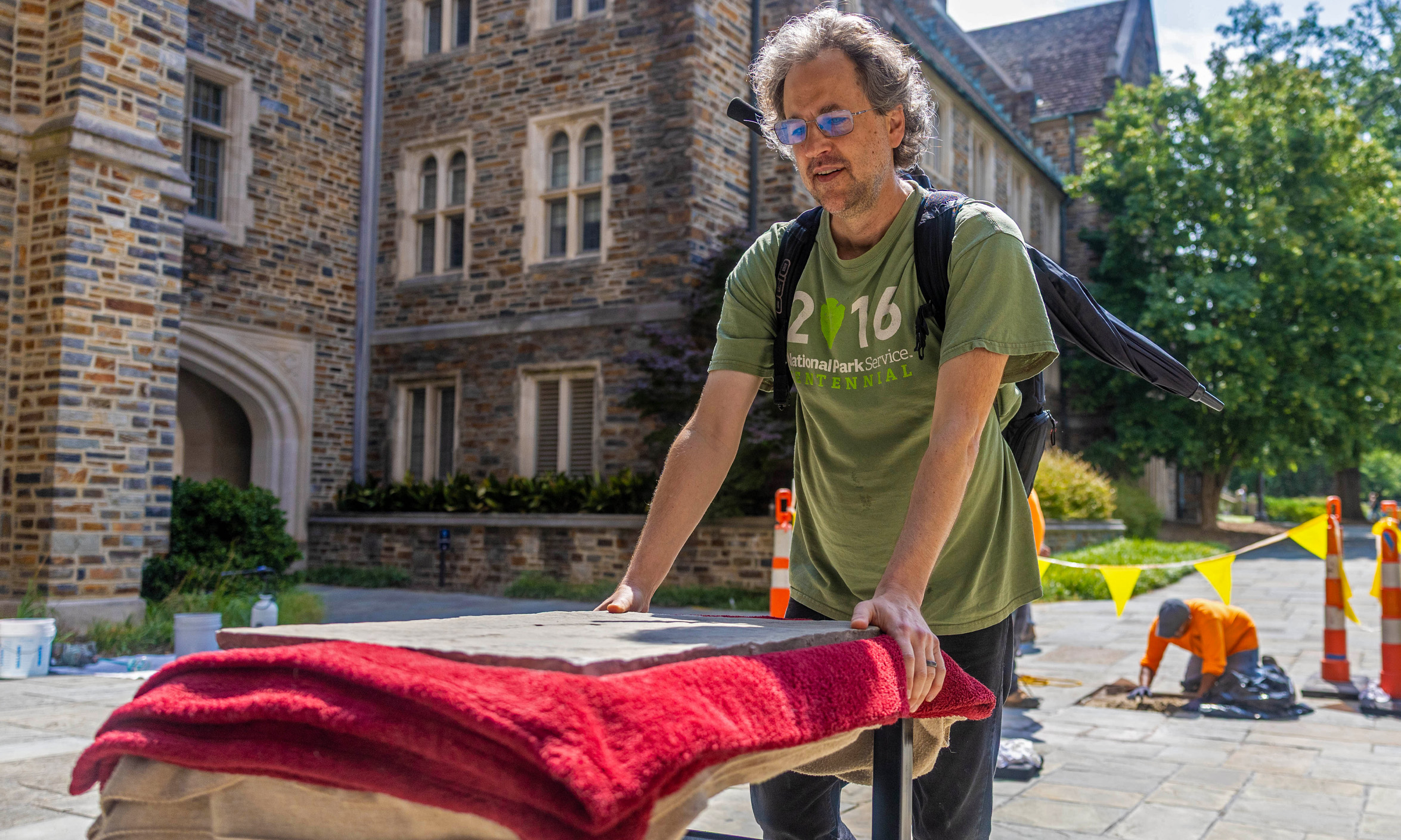 Prehistoric Footprints Found in Duke Paver Stone | Duke Today